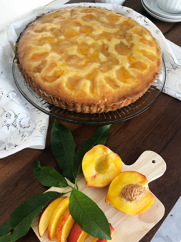 Peach Cake Recipe – Fresh Peach Cake with Glossy Peach Glaze